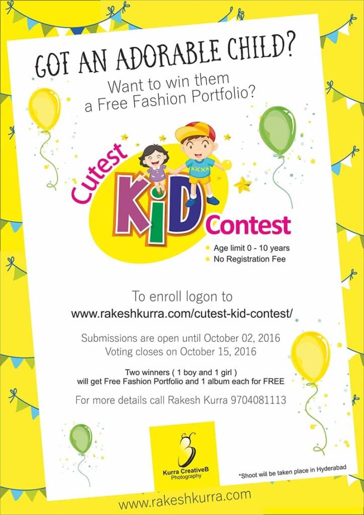 Rakesh Kurra Kids Modelling agency - Cutest Kid contest Application ...